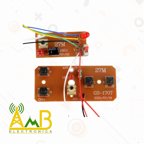 Control Remoto RF 4 Canales 27MHz con Emisor y Receptor – Sistema de ...